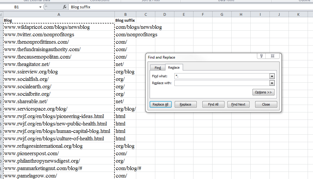 Excel – Ordering by domain Suffix / extension – Small Business Dad
